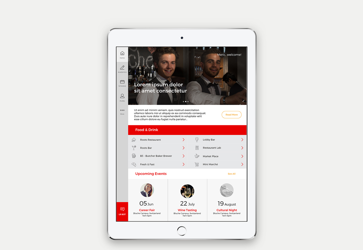 Les Roches student app – Emese Mandzak